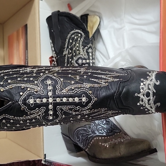 Ferrini | Shoes | Ferrini Embossed Wing Brown Black Cowgirl Boots ...